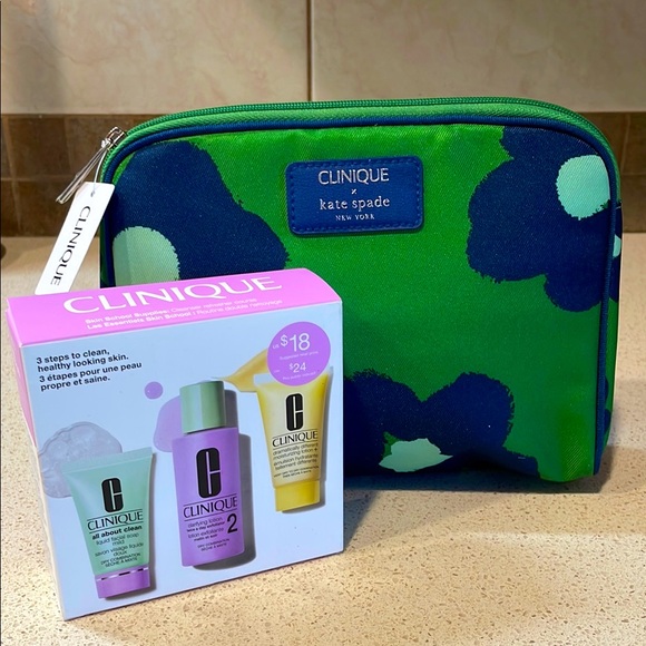 Clinique | Bags | Nwt Clinique X Kate Spade Collab Skincare Set With ...